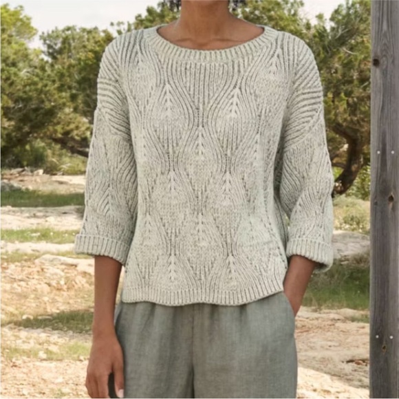 Poetry | Sweaters | Poetry Wave Stitch Sweater In Fern Ecru | Poshmark